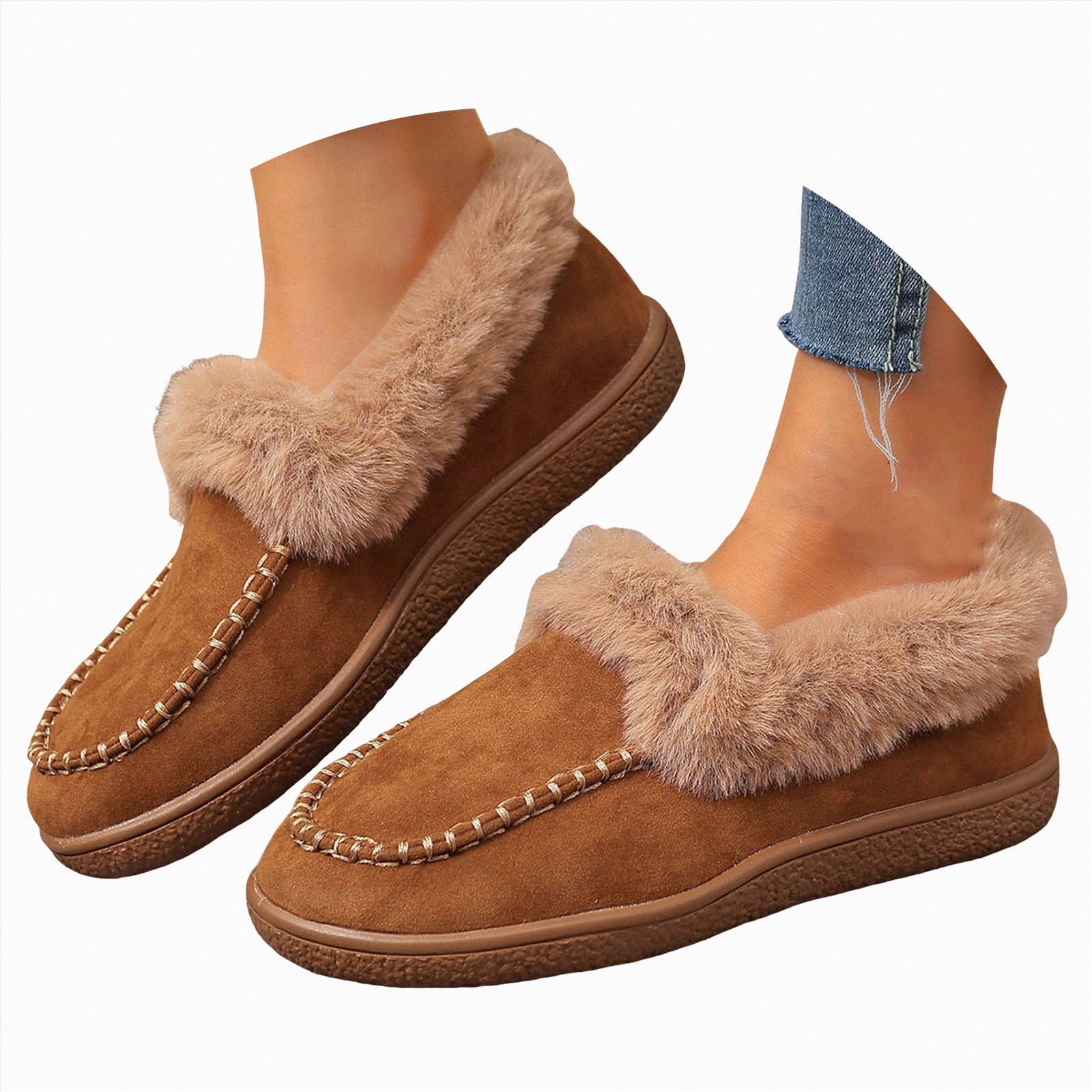 Dagaeig Women's House Slippers Indoor Outdoor Moccasin Fuzzy Fluffy ...