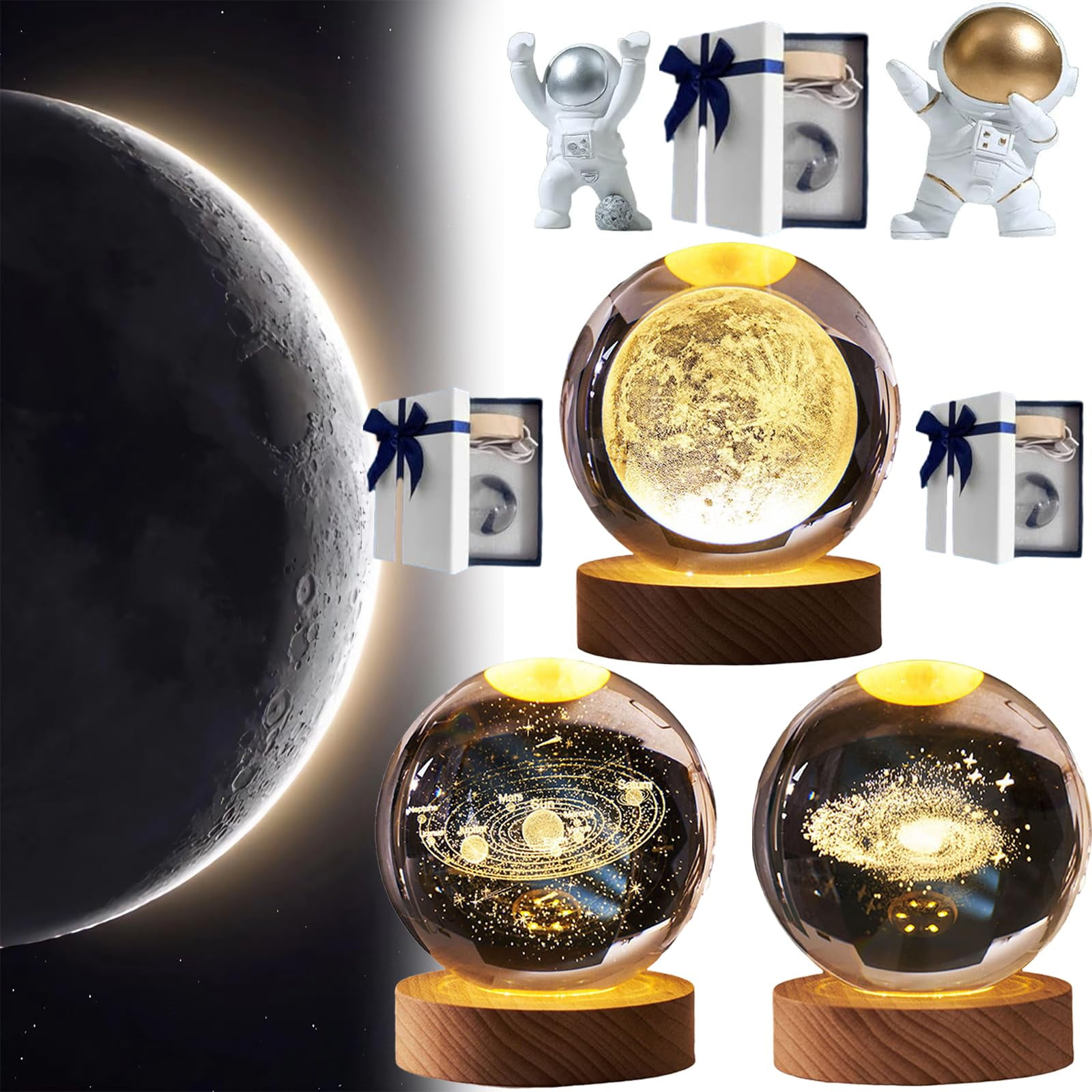 Dagale Happy Haves Light Sphere, 8cm/3.15in Happyhaves Sphere Set with Luminous Base and Gift ...