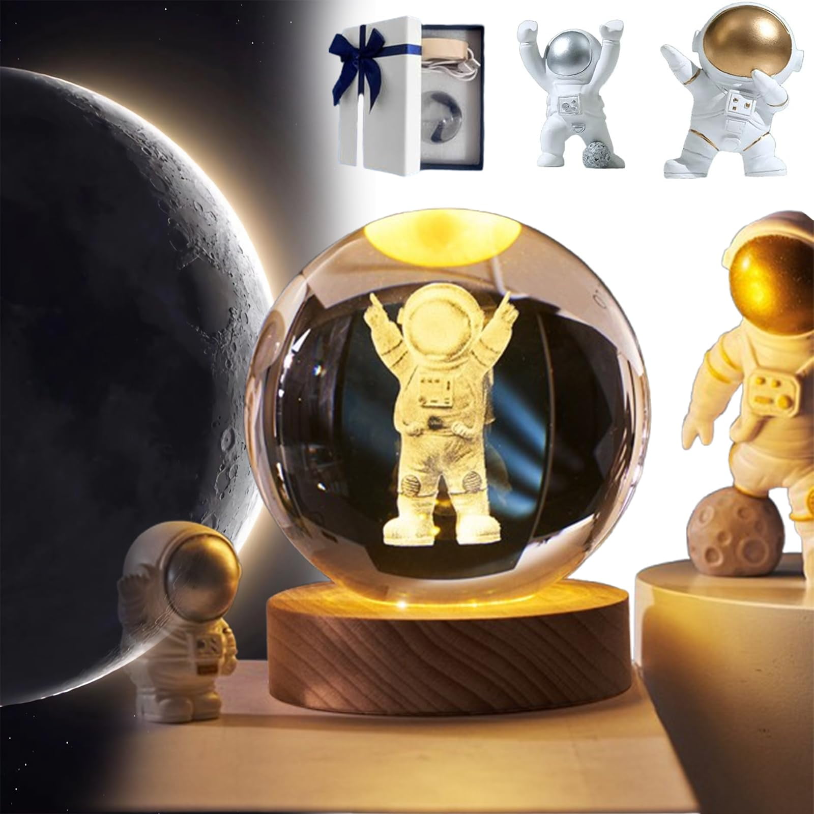 Dagale Happy Haves Light Sphere, 8cm/3.15in Happyhaves Sphere Set with Luminous Base and Gift ...