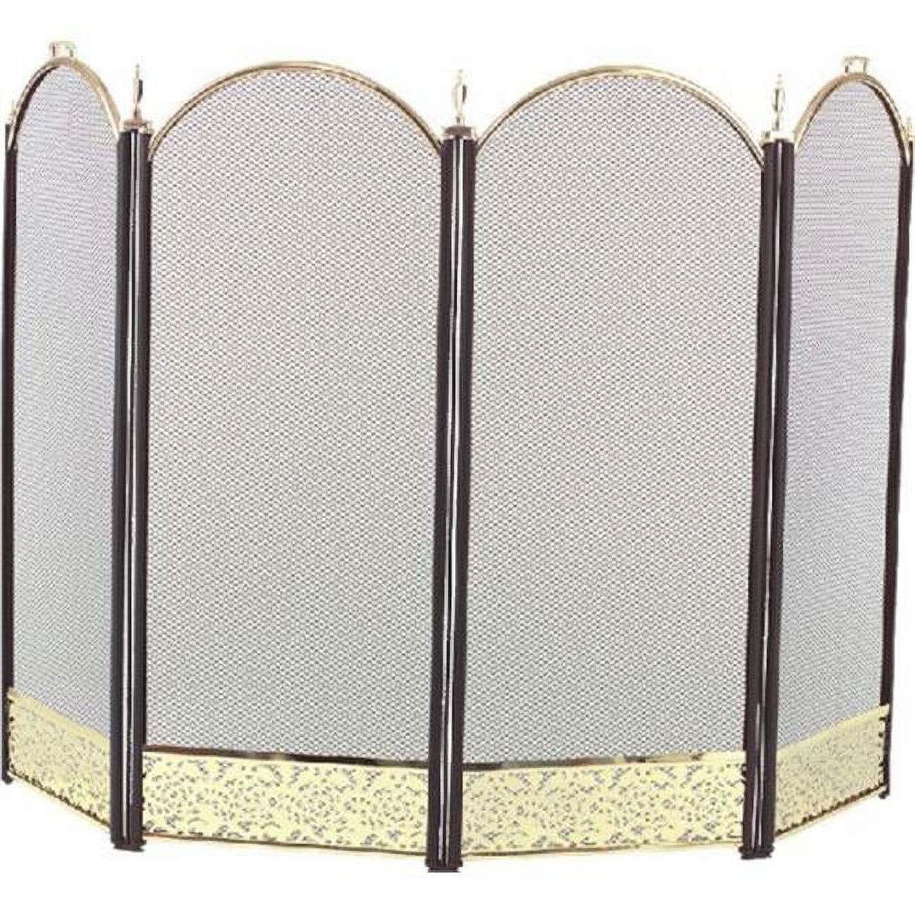 Dagan 2083-9F 4 Fold Arched Screen, Black & Polished Brass - Walmart.com