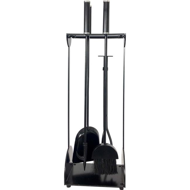Dagan 7715 Stainless Steel Fireplace Tool Set, Black & Stainless Steel ...