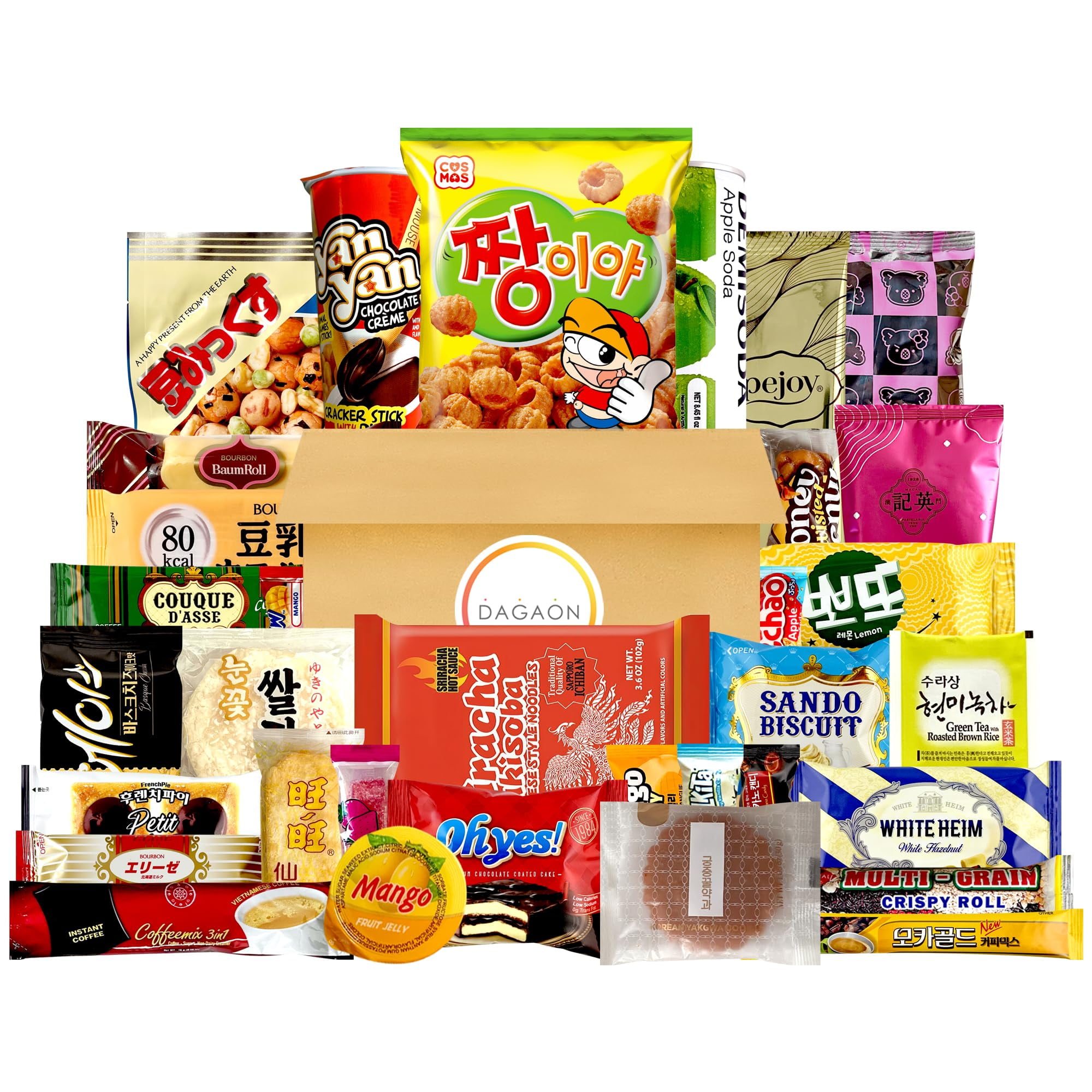 Dagaon Asian Snack Box 34 Count AIS1 - Assortment of Snacks Including ...