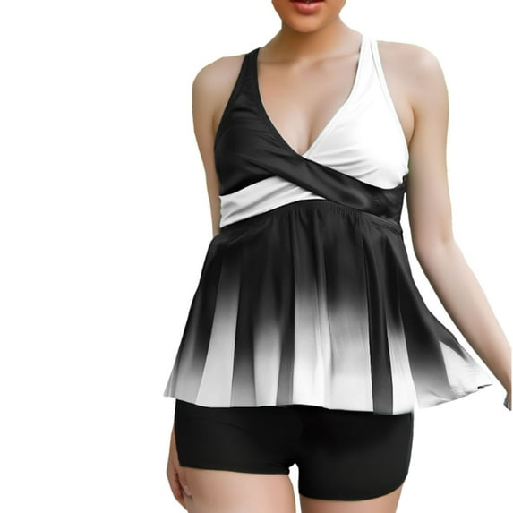 Dagegui 2 Pack Women's Swimsuits Modest Swim Dress Tops with Boy Shorts ...