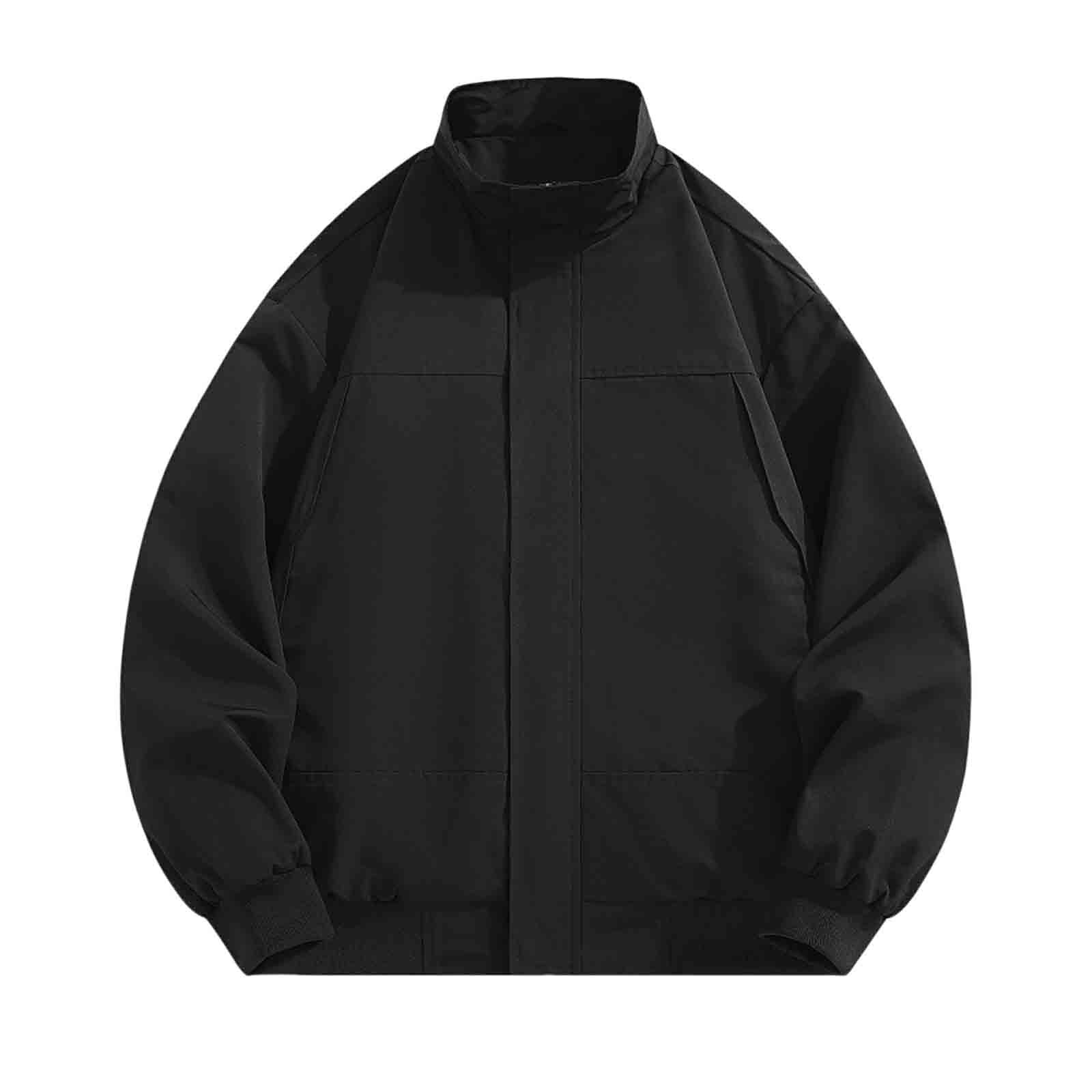 Dagegui Casual Jacket for Men Stylish Mock Neck Zip Up Jackets ...