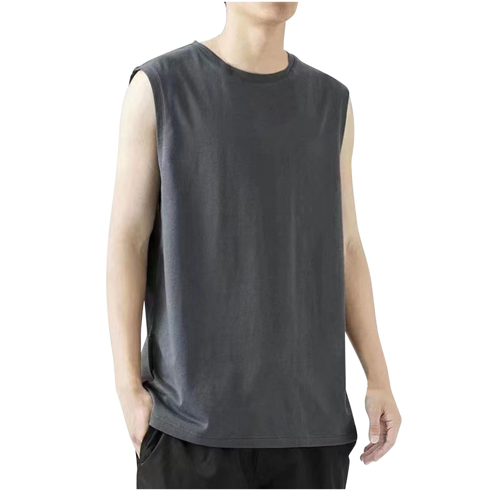 Dagegui Casual Tank Tops for Men Summer Sleeveless Crewneck T Shirts ...