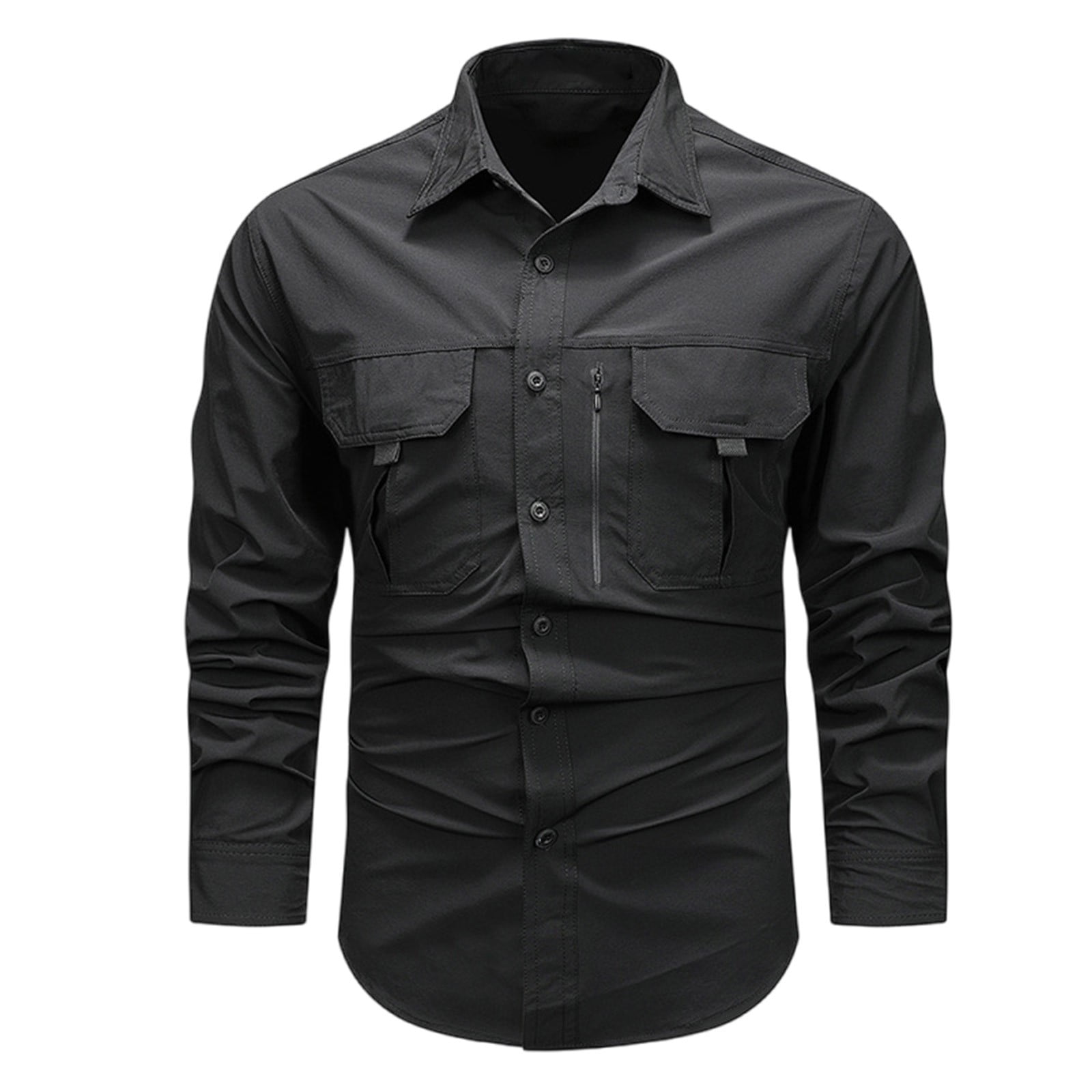 Dagegui Clearance Sale! Mens Tactical Cargo Shirts Cotton Long Sleeve ...
