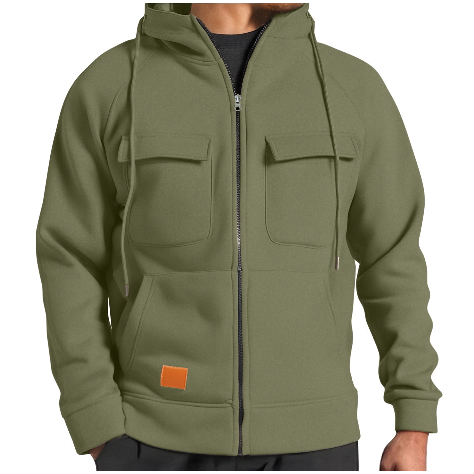 Dagegui Fall Coats for Men Casual Zip Up Hooded Sweatshirts Multi ...