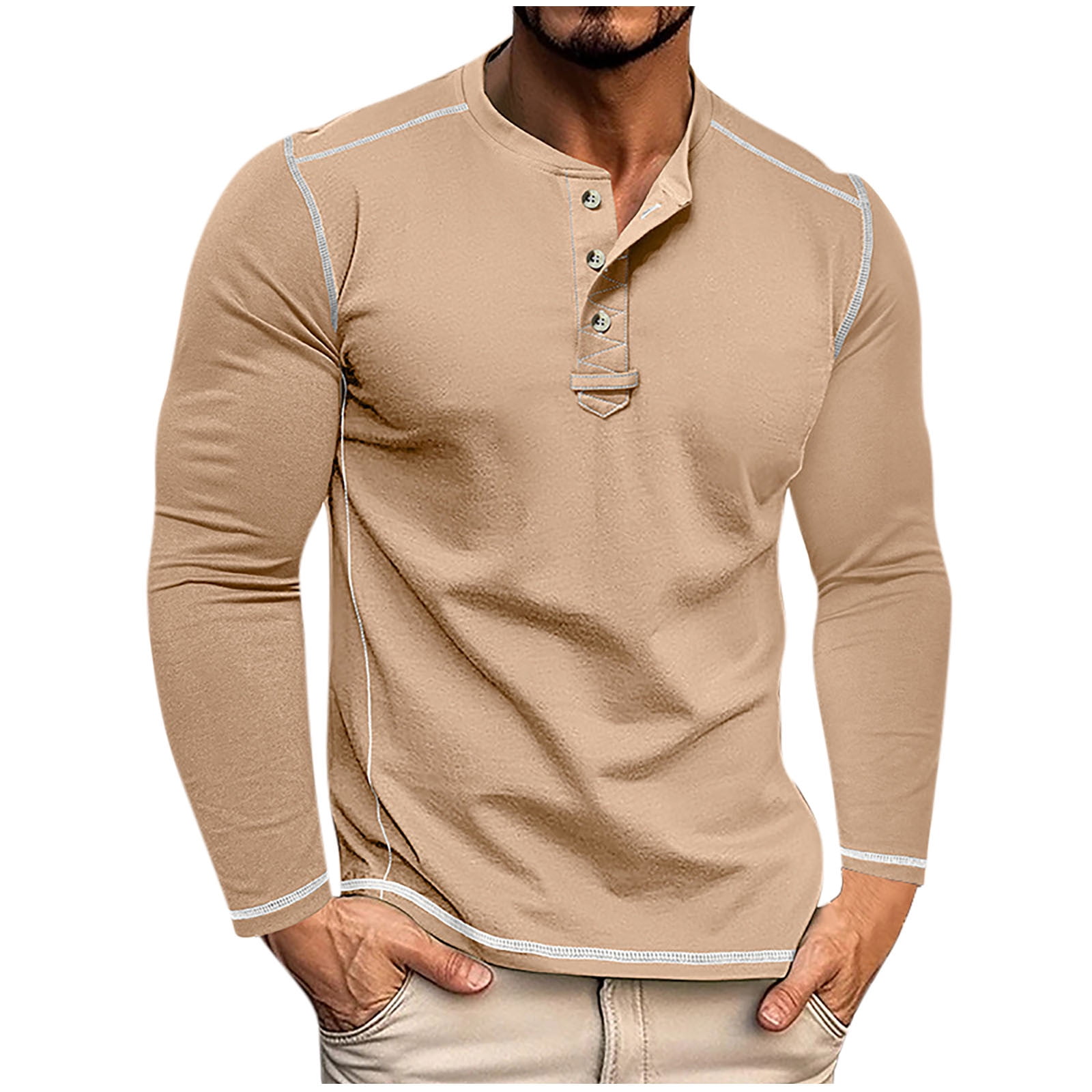 Dagegui Henley Shirts for Men Lightweight Running Athletic Muscle Tops ...