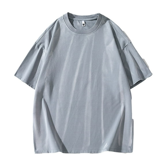 Dagegui Light Blue Oversized T Shirts for Men Basic Crewneck Short ...