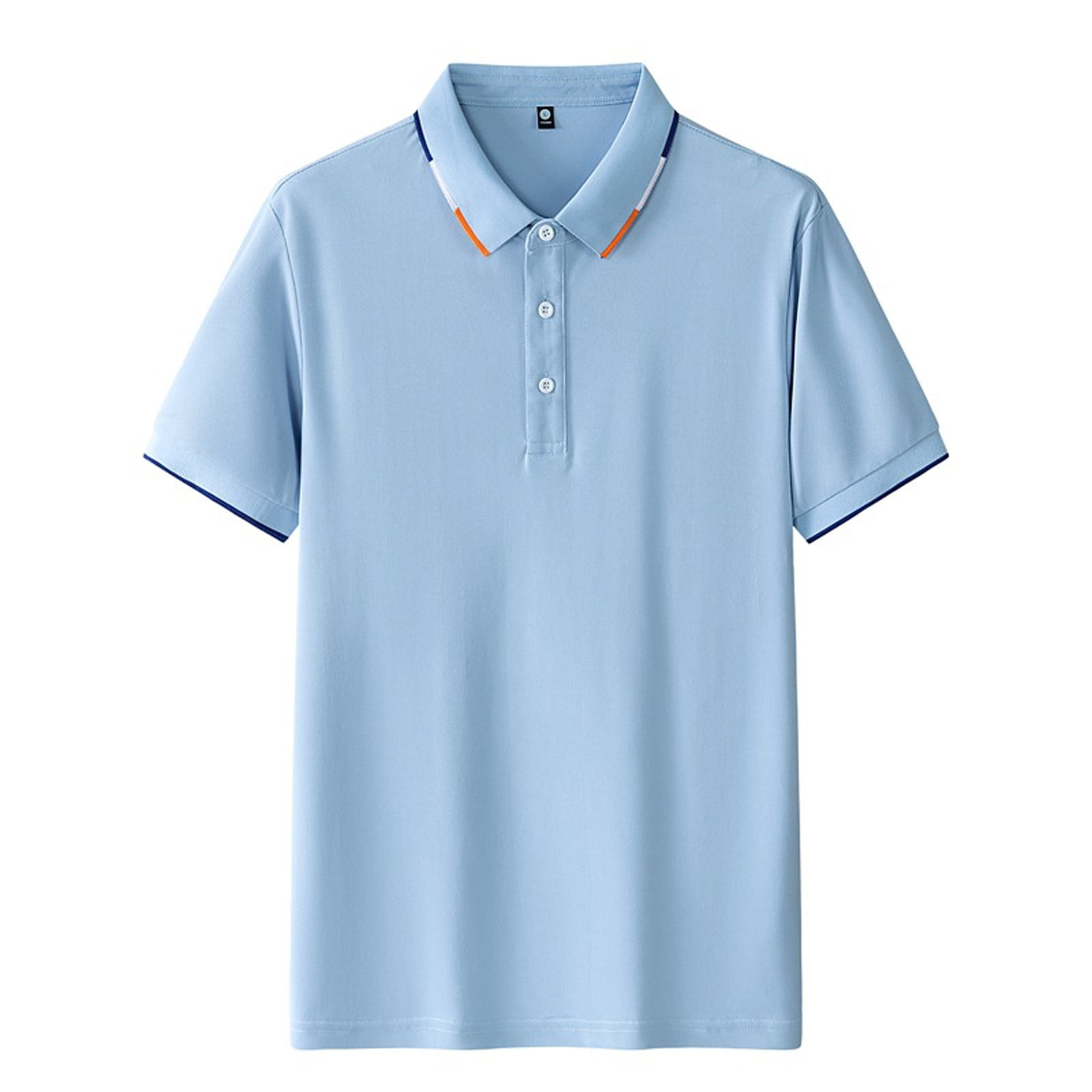 Dagegui Light Blue Short Sleeve T Shirts for Men Stylish Collared Golf ...