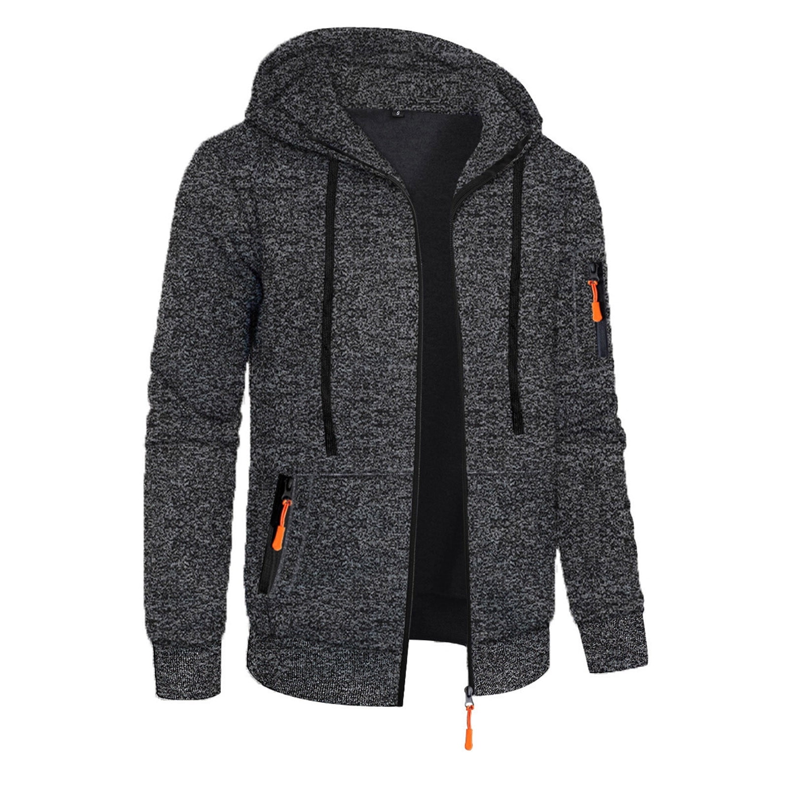 Dagegui Men Zip Up Hoodies Fall Winter Hooded Sweatshirt Coats Casual ...