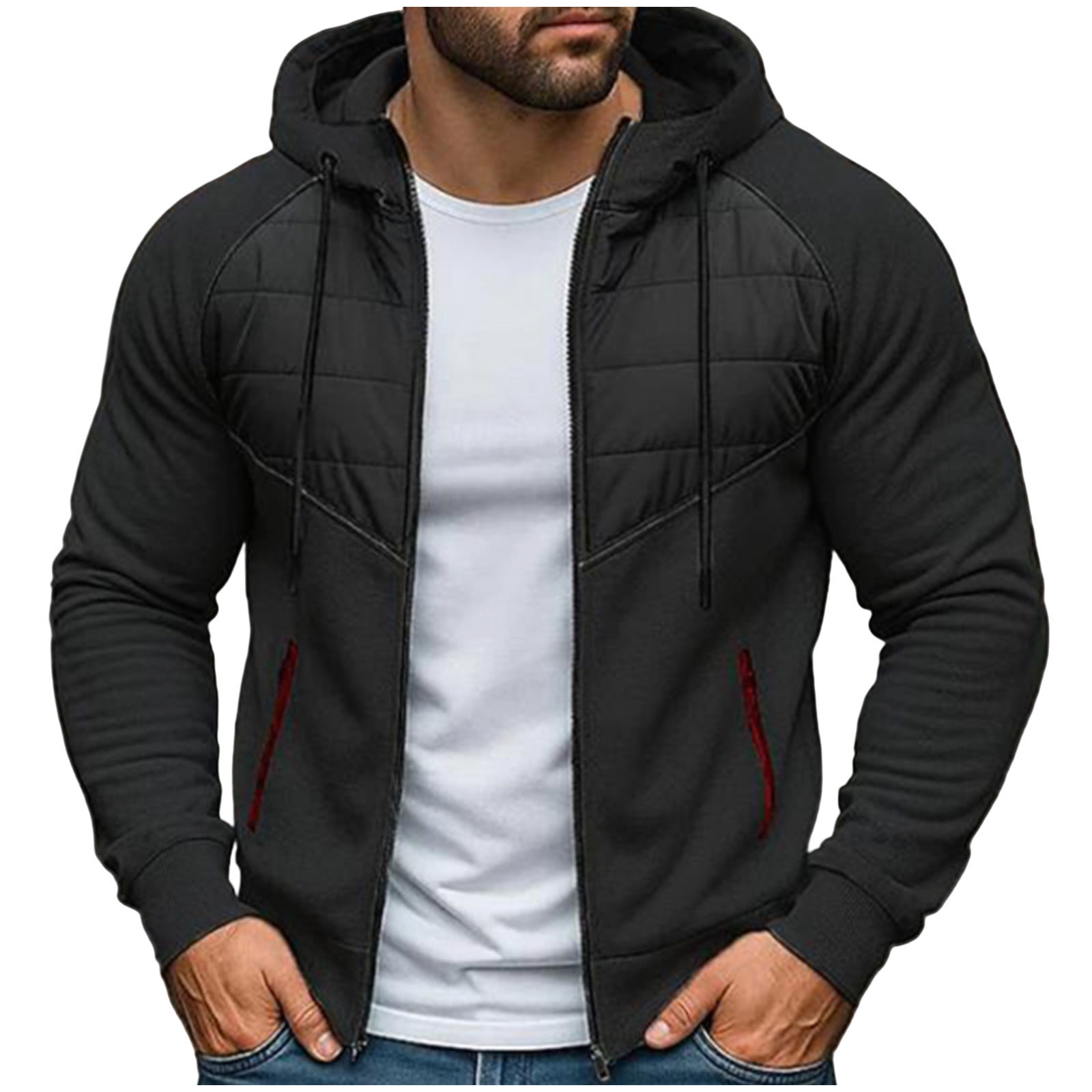 Dagegui Men's Athletic Hoodie Full Zip Long Sleeve Workout Coats Gym ...