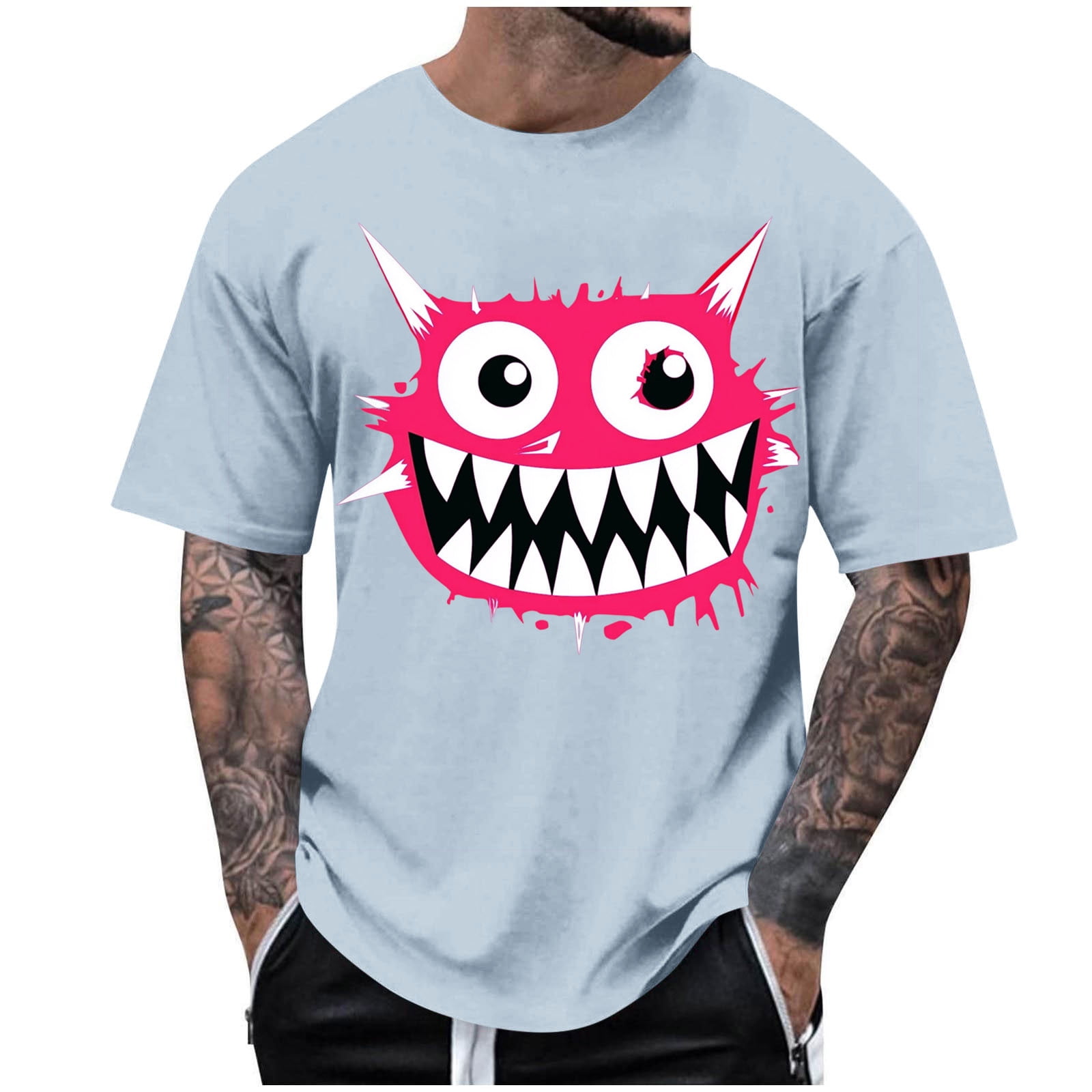 Dagegui Men's Big & Tall T-Shirts Summer Crewneck Short Sleeve T Shirt ...