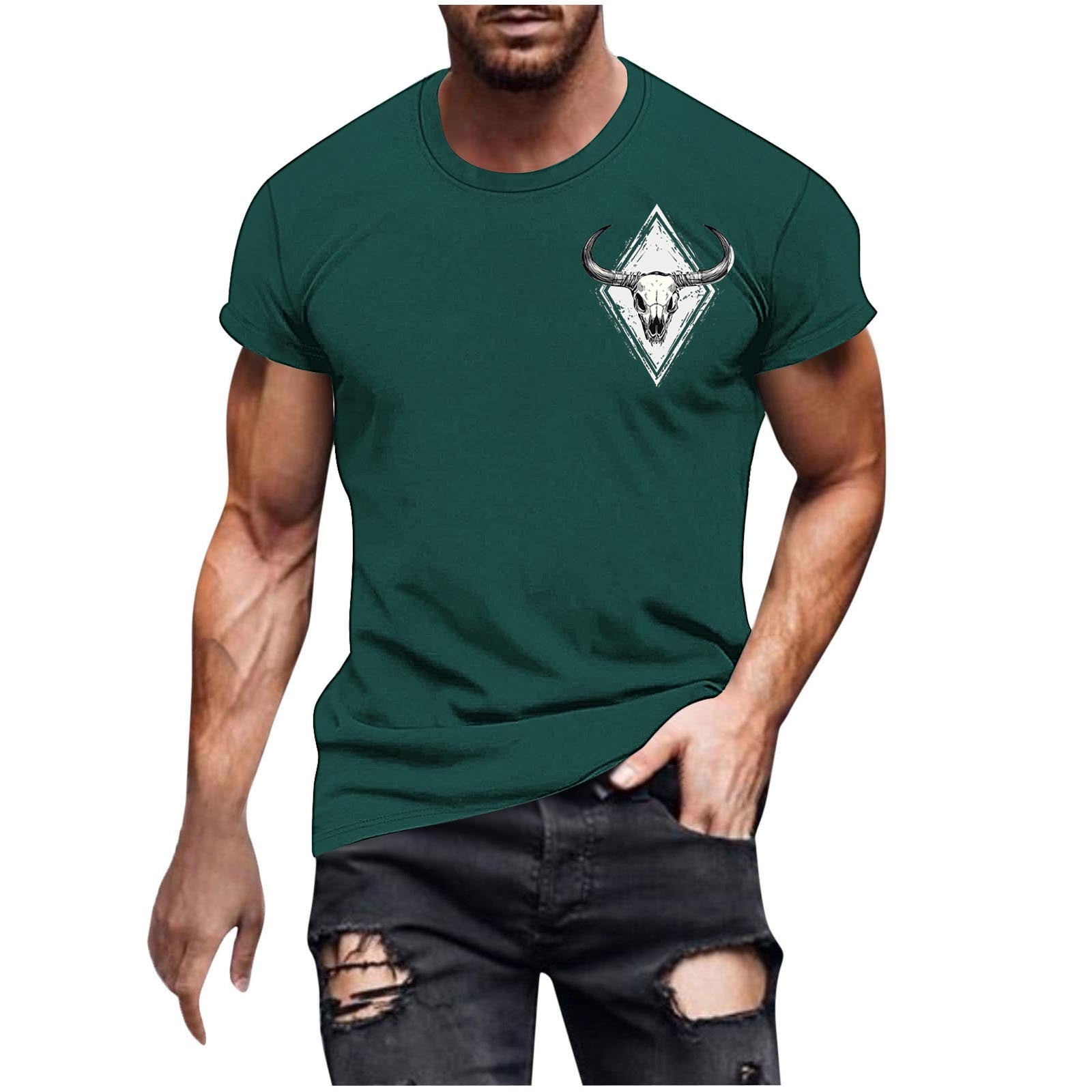Dagegui Men's Big and Tall Athletic T-Shirts Summer Crewneck Short ...