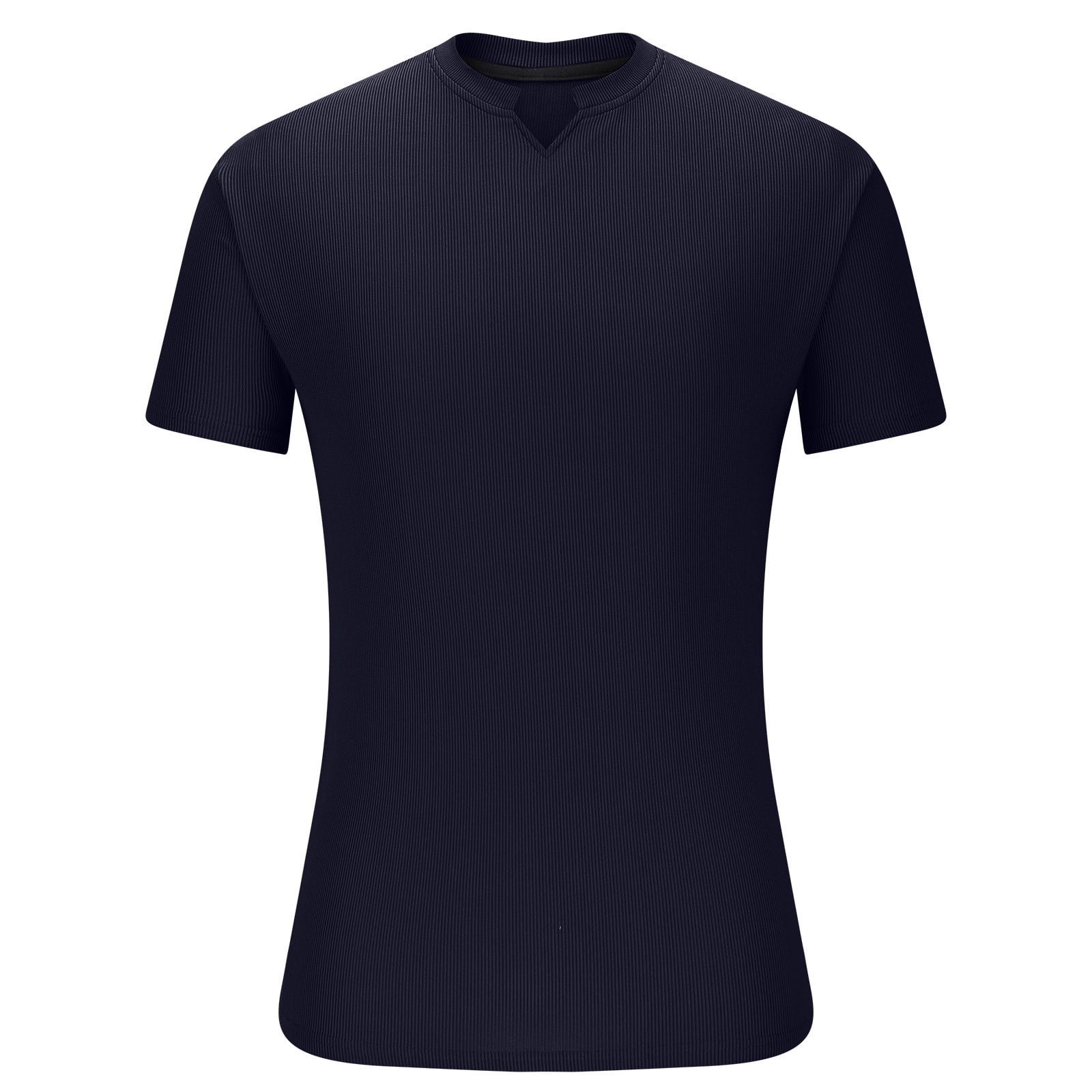 Dagegui Men's Black V-Neck T Shirt Short Sleeve Muscle Tshirt Solid ...
