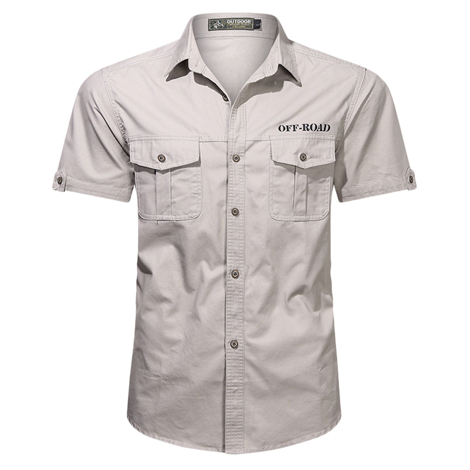 Dagegui Men's Cotton Cargo Shirts Military Tactical Short Sleeve Shirt ...