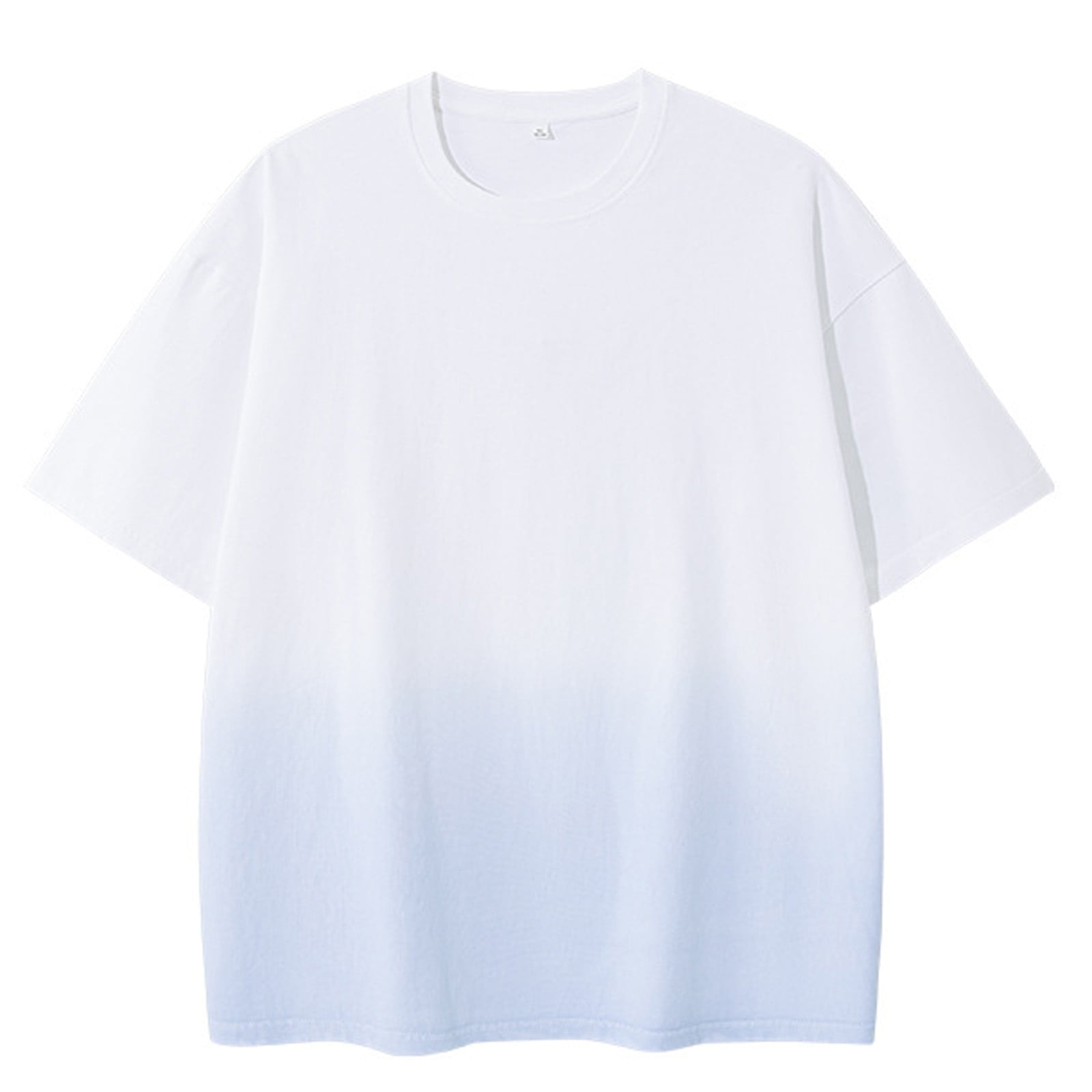 Dagegui Men's Cotton T Shirt Gradient Color Short Sleeve Light Blue ...