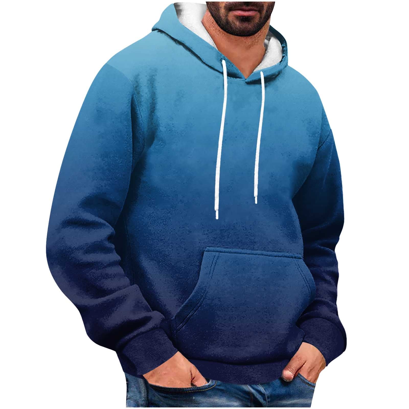 Dagegui Men's Hooded Pullover Top Casual Long Sleeve Hoodies Fleece ...