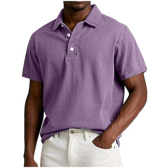 Dagegui Men's Lightweight T-Shirts Purple Short Sleeve Casual Shirts ...