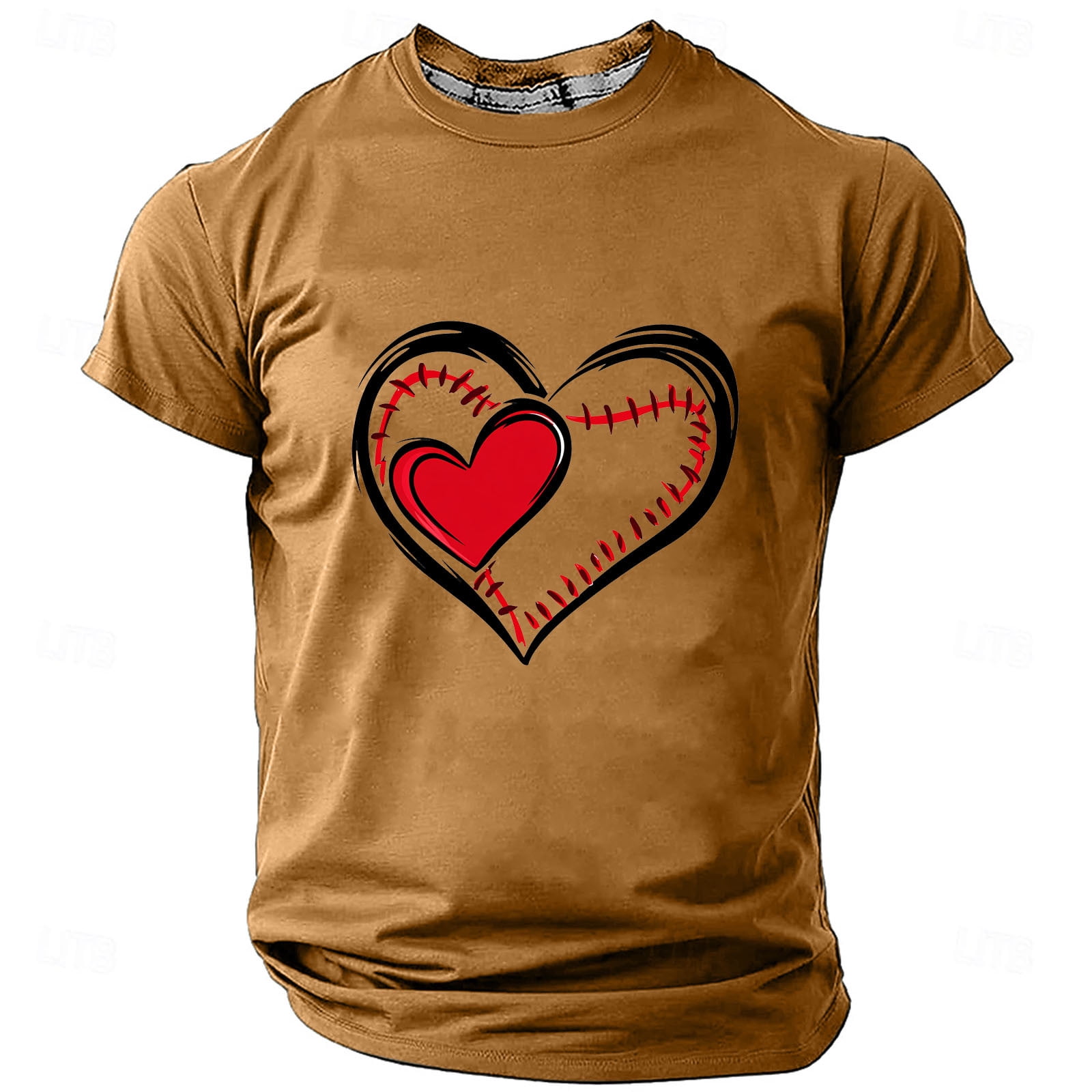 Dagegui Men's Muscle T-Shirts Heart Graphic Short Sleeve Casual Crew ...