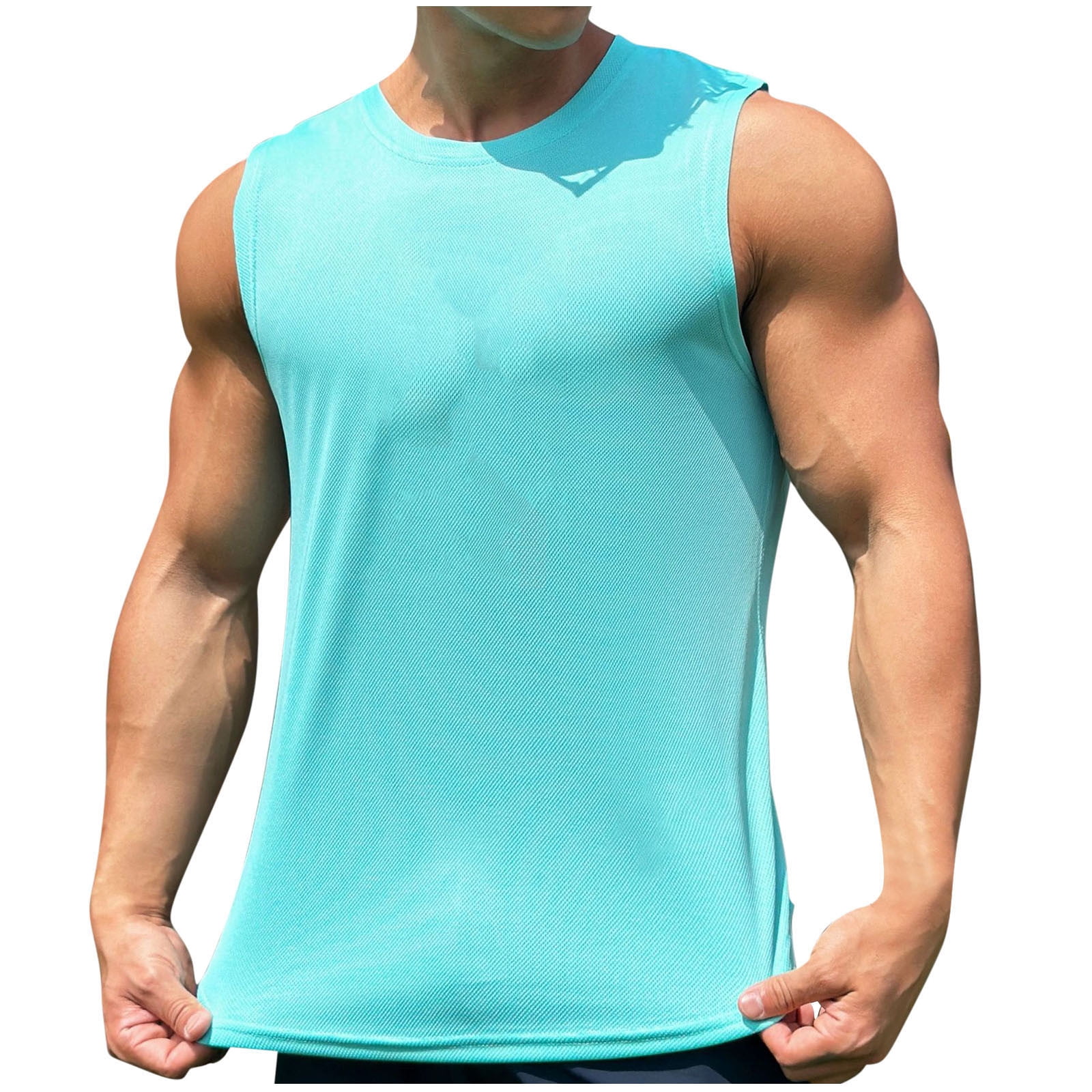 Dagegui Men’s Quick-Dry Muscle Tank Tops Mesh Breathable Gym Running ...