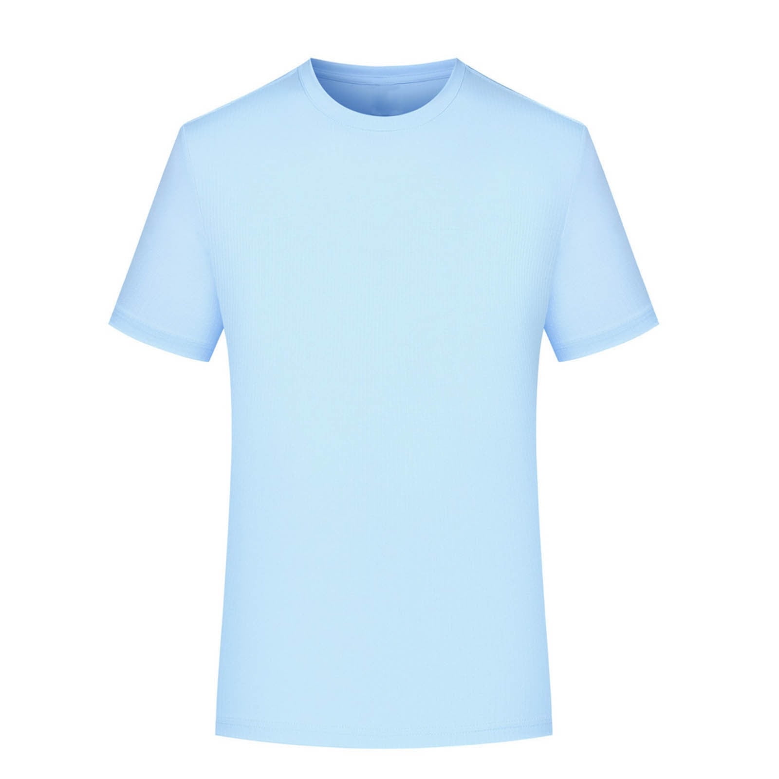 Dagegui Men's Sky Blue Crew Neck Short Sleeve T-Shirts Moisture Wicking ...