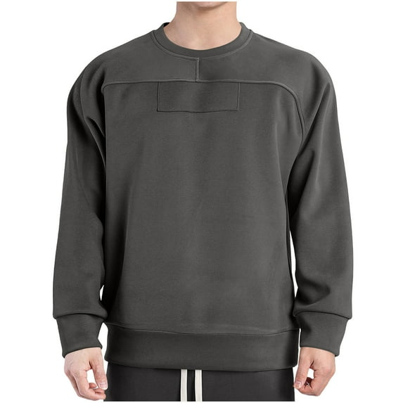 Dagegui Men's Spring Long Sleeve Shirt Casual Round Neck Loose Tops ...