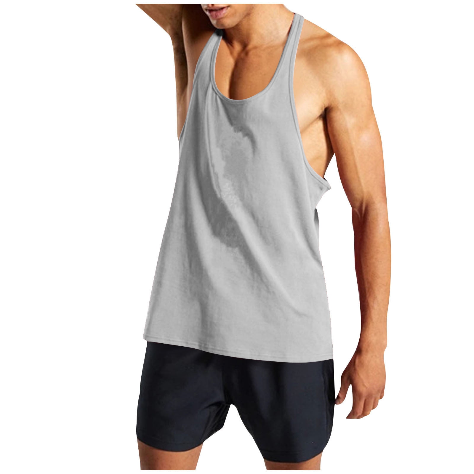 Dagegui Men's Stringer Tank Tops Solid Color Gym Workout Muscle Tee Summer Sleeveless ...