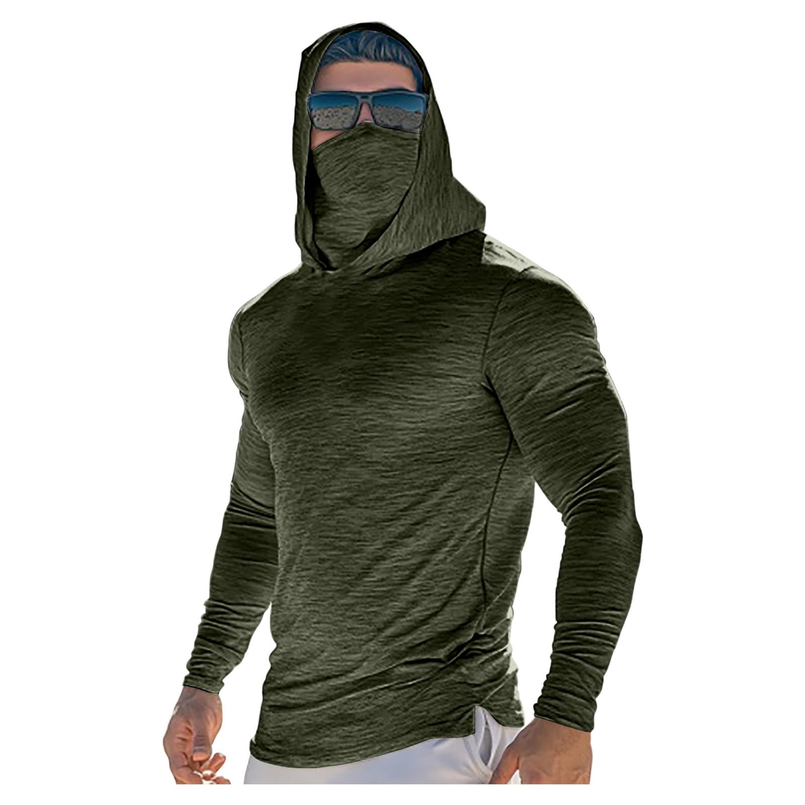 Dagegui Men's Sun Hoodie with Face Mask Protection UPF 50+ UV Long ...