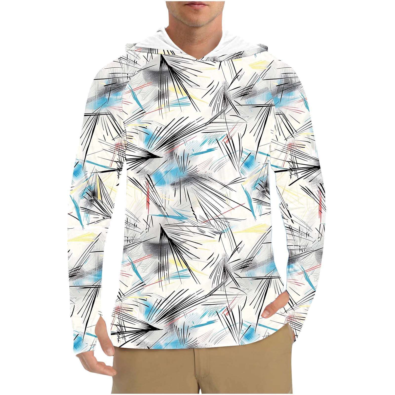 Dagegui Men's Sun Protection Hoodie UPF 50+ Rash Guard Long Sleeve ...