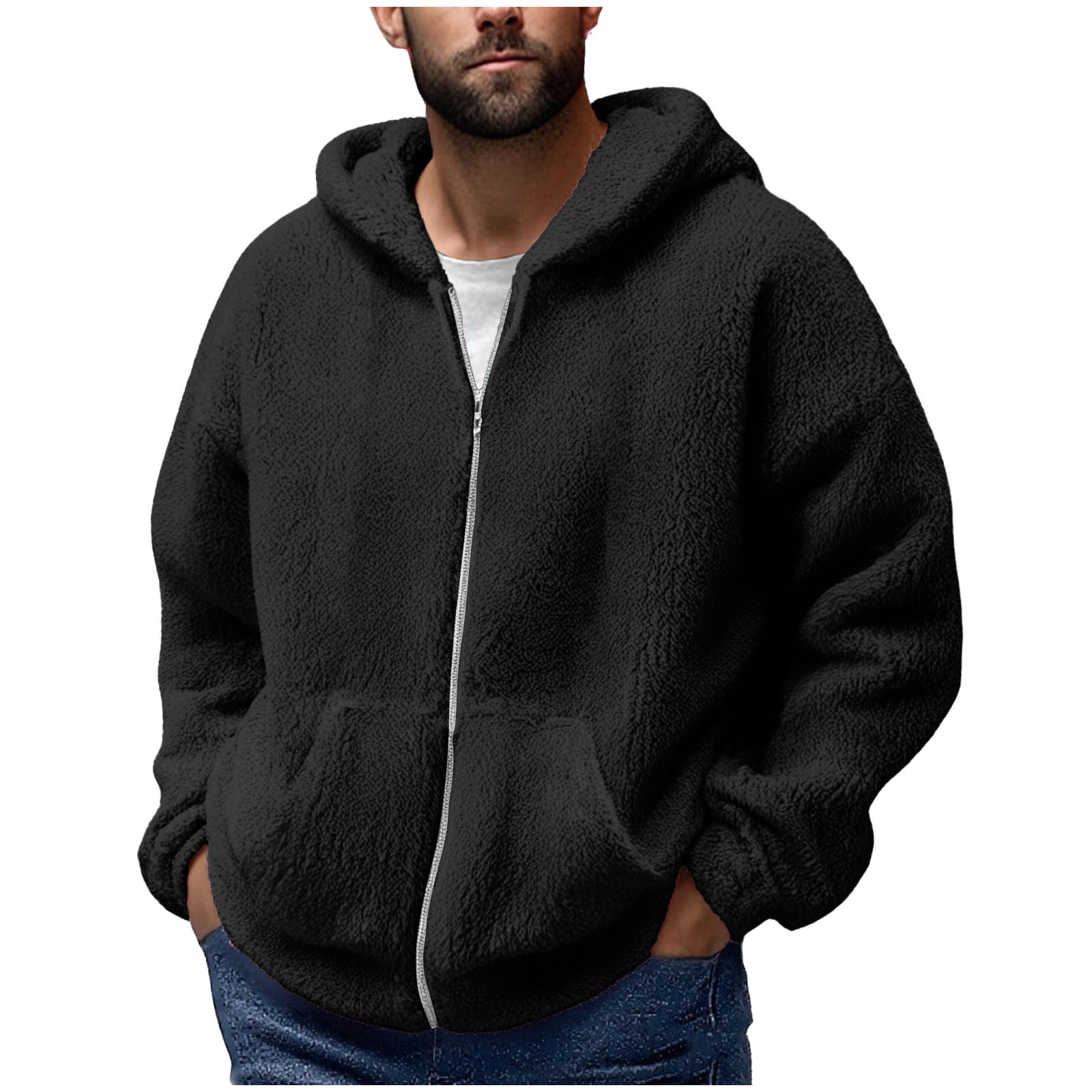 Dagegui Men's Winter Fleece Hoodies Full Zip Hooded Sweatshirt Soft ...