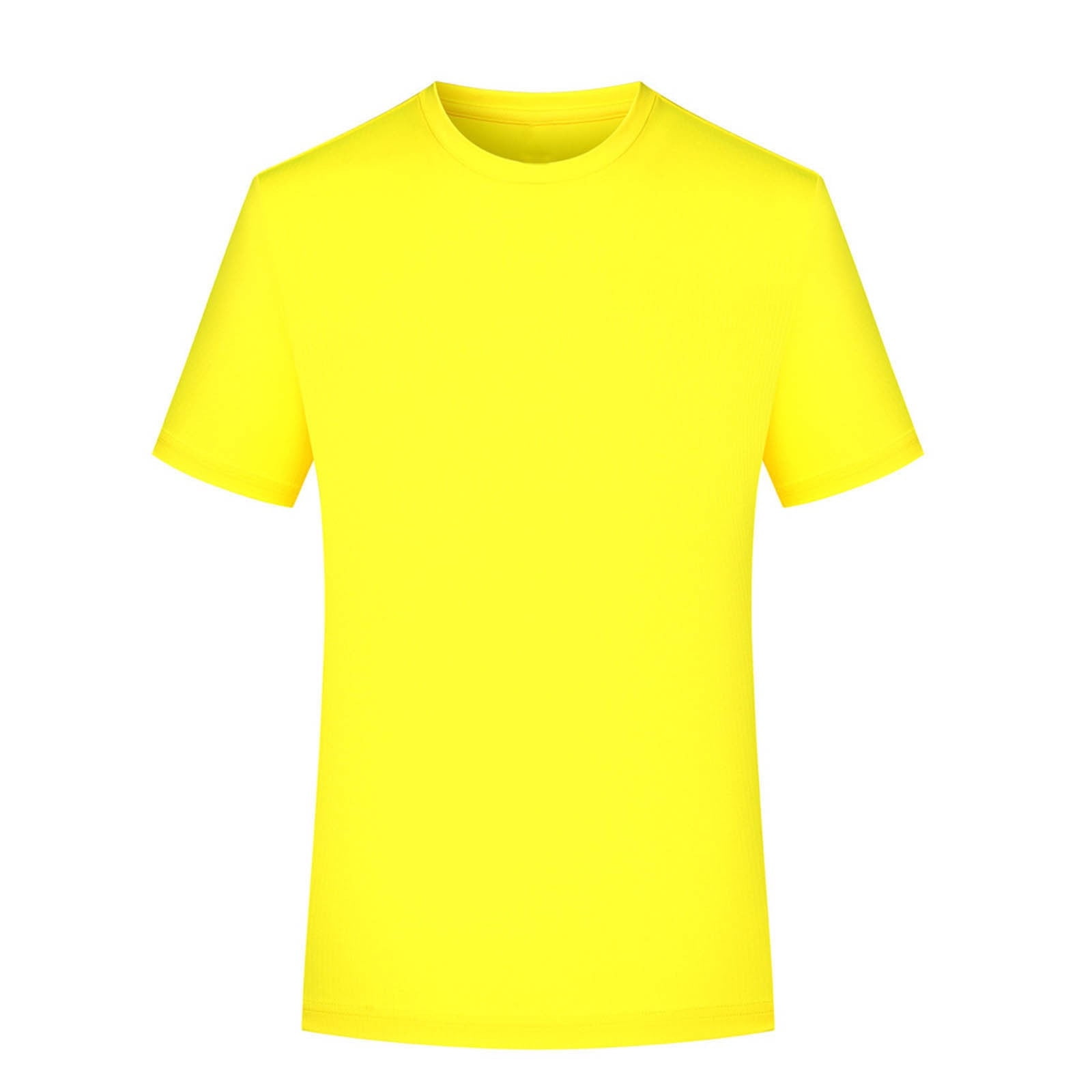 Dagegui Men's Yellow Crew Neck Short Sleeve T-Shirts Moisture Wicking ...