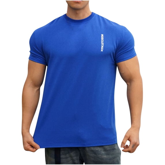 Dagegui Mens Blue Athletic T Shirts Lightweight Crewneck Short Sleeve ...