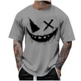 Dagegui Mens Crew Neck Short Sleeve Tops Smile Face Graphic T Shirt Big ...