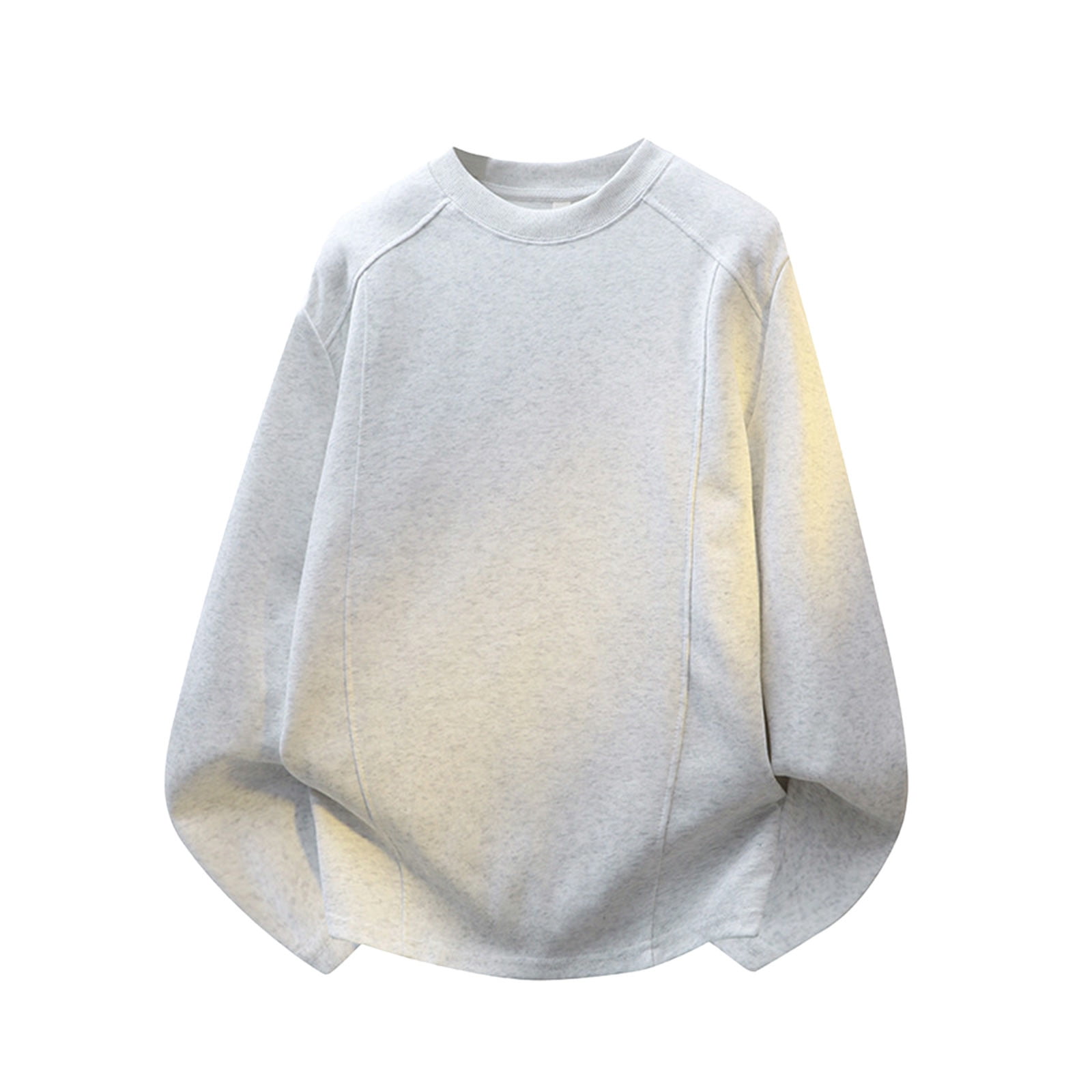 Dagegui Mens Crewneck Long Sleeve T Shirts Plus Size Solid Color ...