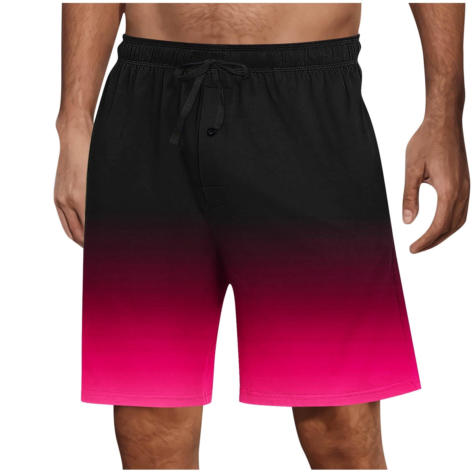 Dagegui Mens Gradient Color Casual Shorts Elastic Waist Drawstring ...