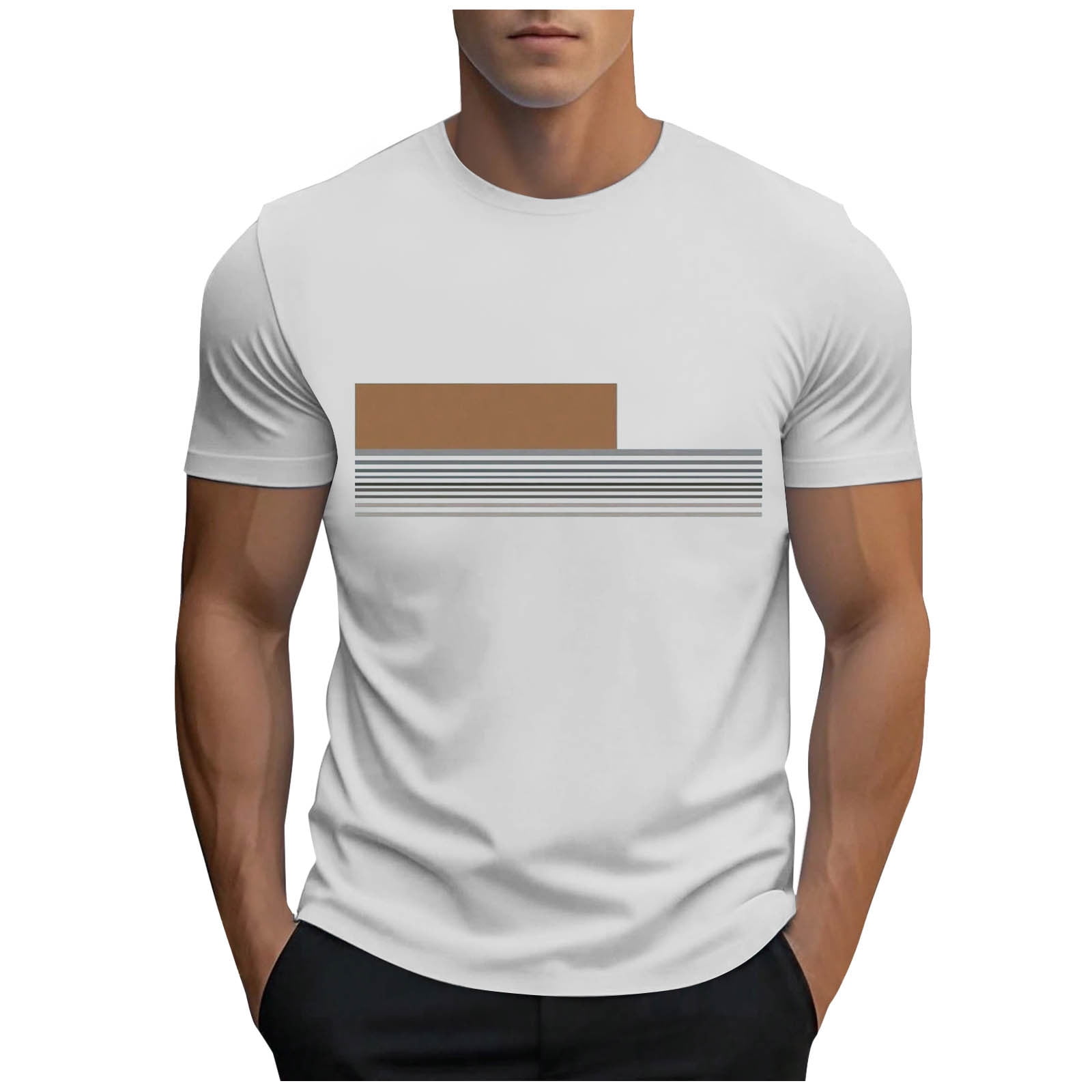 Dagegui Mens Graphic T-Shirt Summer Round Neck Short Sleeve Tops ...