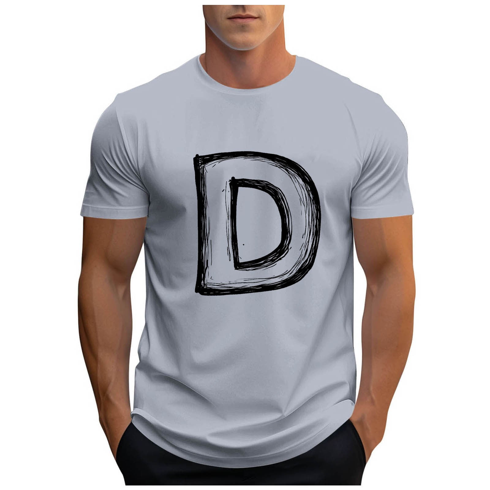 Dagegui Mens Letter D T-Shirts Lightweight Workout Muscle Gym Tees ...