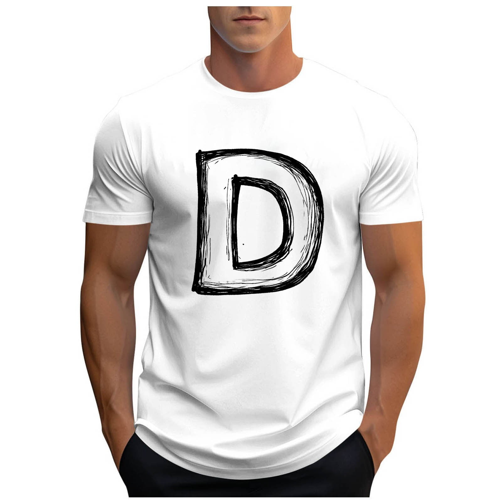Dagegui Mens Letter D T-Shirts Lightweight Workout Muscle Gym Tees ...