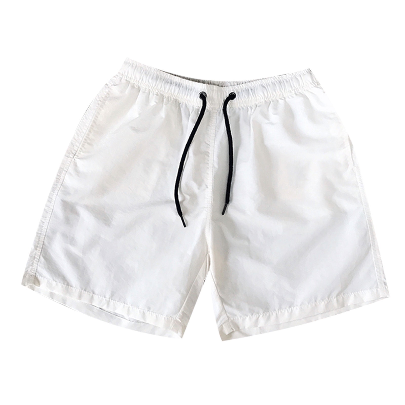 Dagegui Mens Solid Shorts Casual Elastic Waist Drawstring Shorts Quick ...