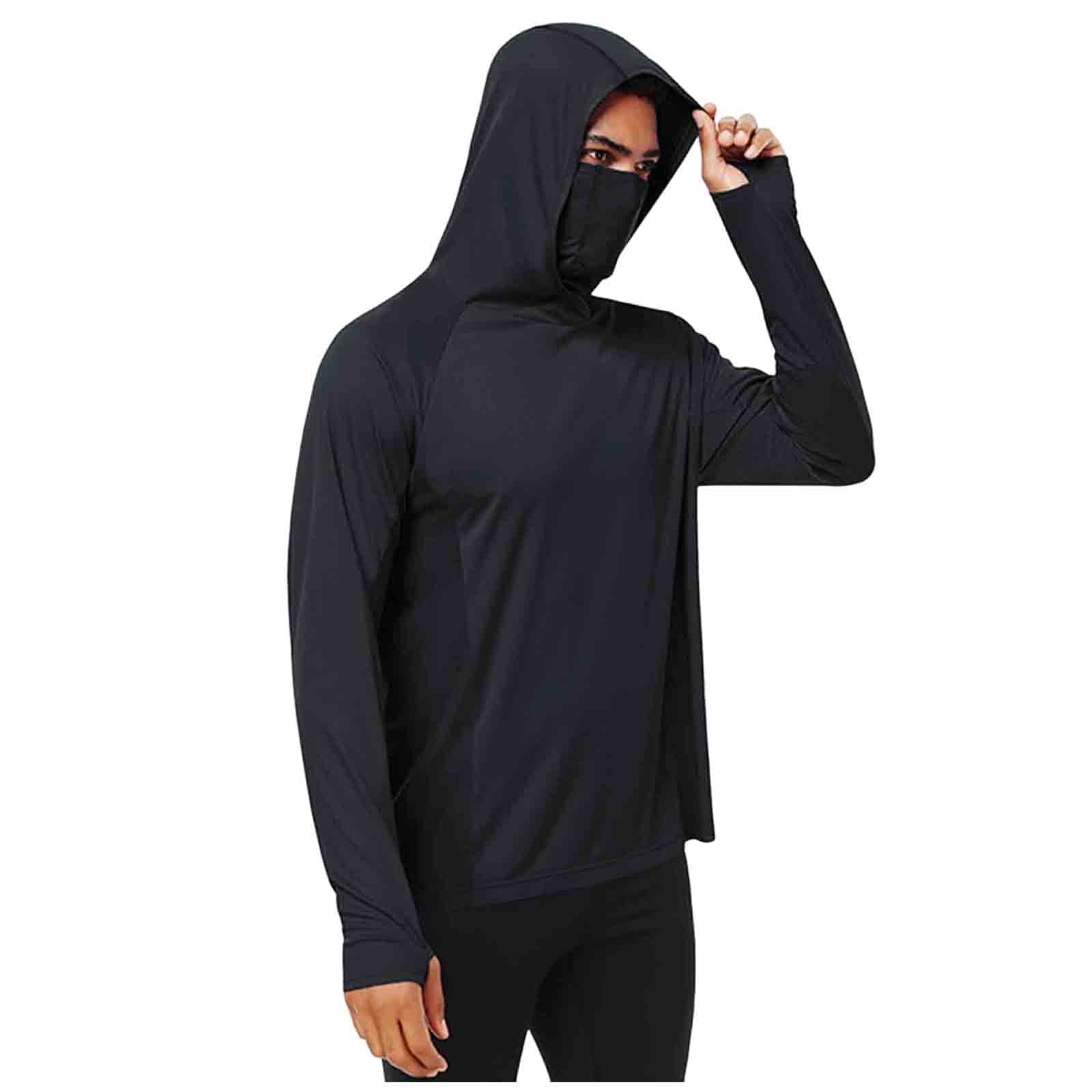 Dagegui Mens UV Sun Protection Hoodie UPF Rash Guard Thumb Holes Long ...