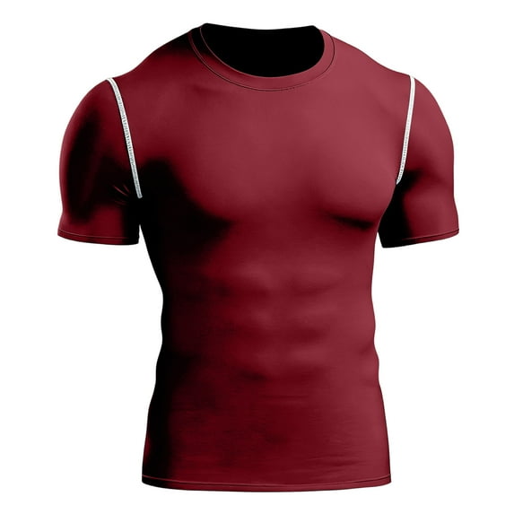 Dagegui Red Workout Muscle T-Shirt for Men Quick Dry Performance Gym ...