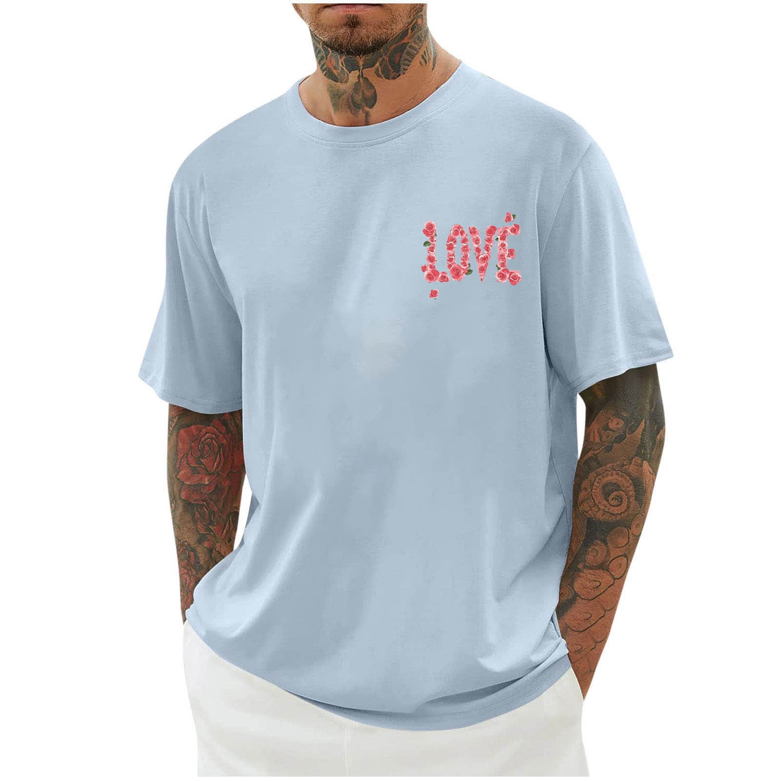 Dagegui Summer T Shirt for Men Letter Graphic Short Sleeve Tops Casual ...