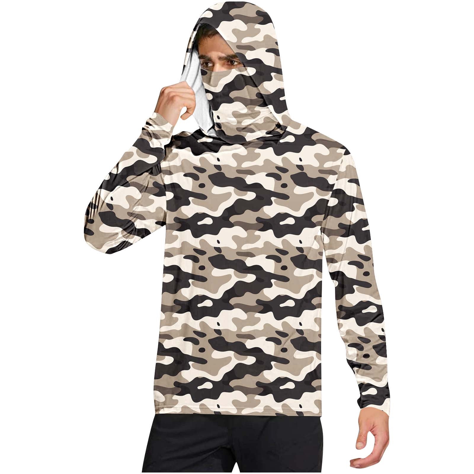 Dagegui UPF 50+ Men’s Hiking Shirts with Mask Long Sleeve Camo Fishing ...