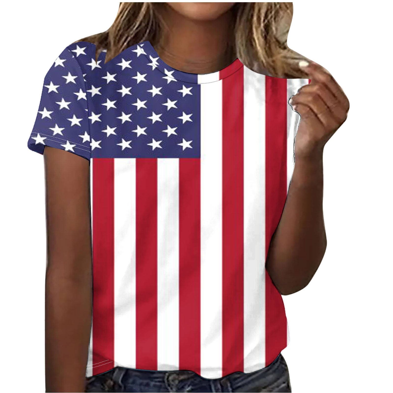 Dagegui Under $10 American Flag Tops Tshirts for Women 4th of July ...