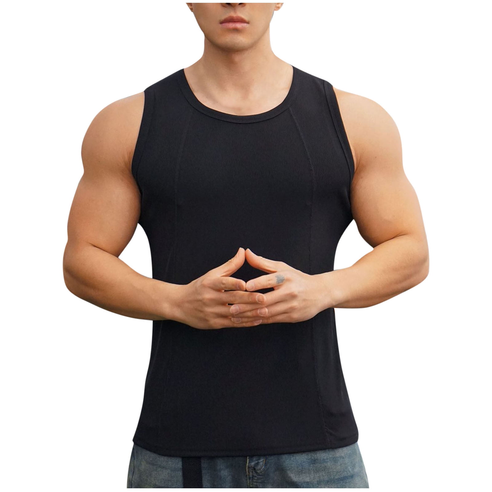 Dagegui Under $10 Compression Tank Tops for Men Sleeveless Knit Ribbed ...