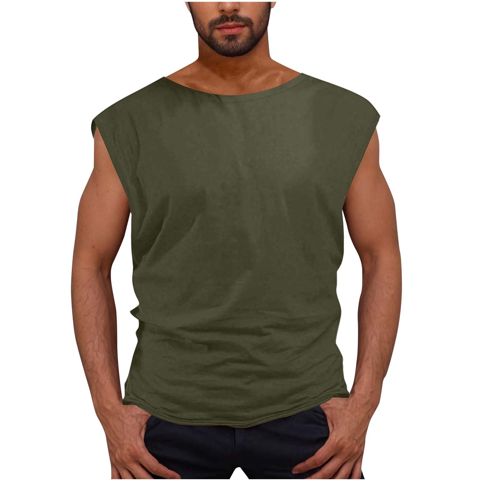 Dagegui Under $10 Men's Big and Tall Tank Tops Casual Loose Fit Vest ...