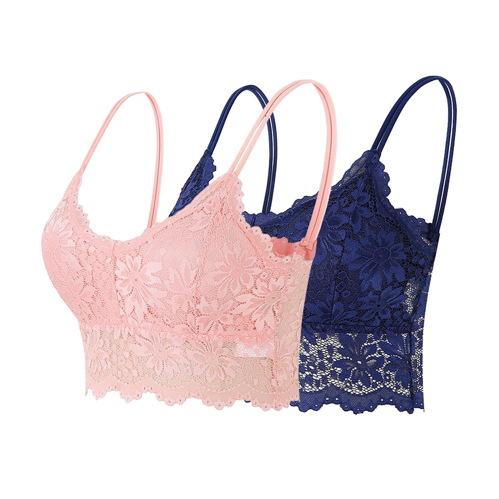 Dagegui Womens Bras L 2 Pack Lace Camisole Bra for Women Spaghetti ...