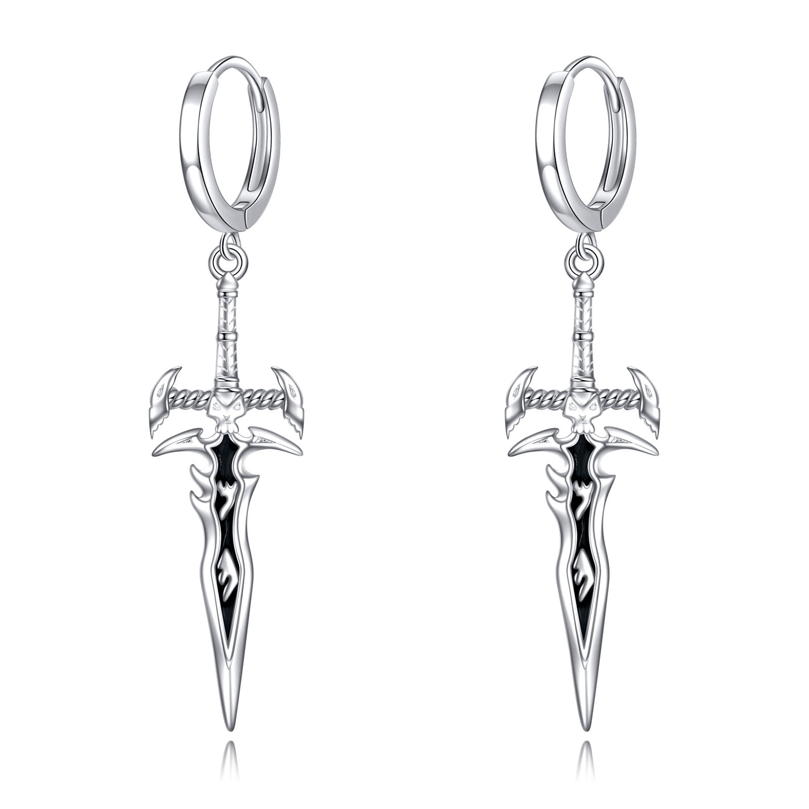 Dagger Earrings for Women Sterling Silver Dagger Hoop Earrings Sword ...