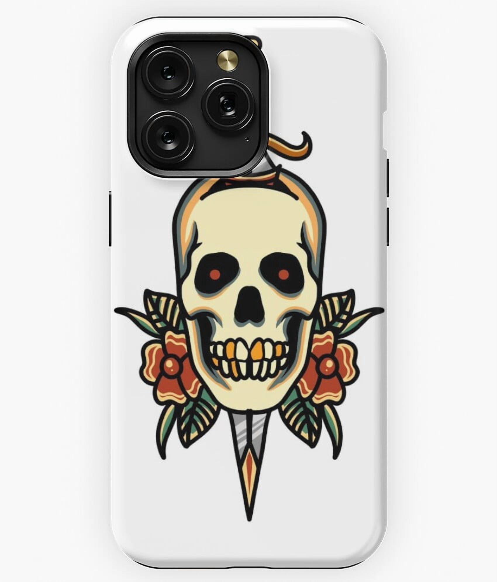 Dagger Skeleton Head Flash Traditional Tattoo Art A2612 Phone Case for ...